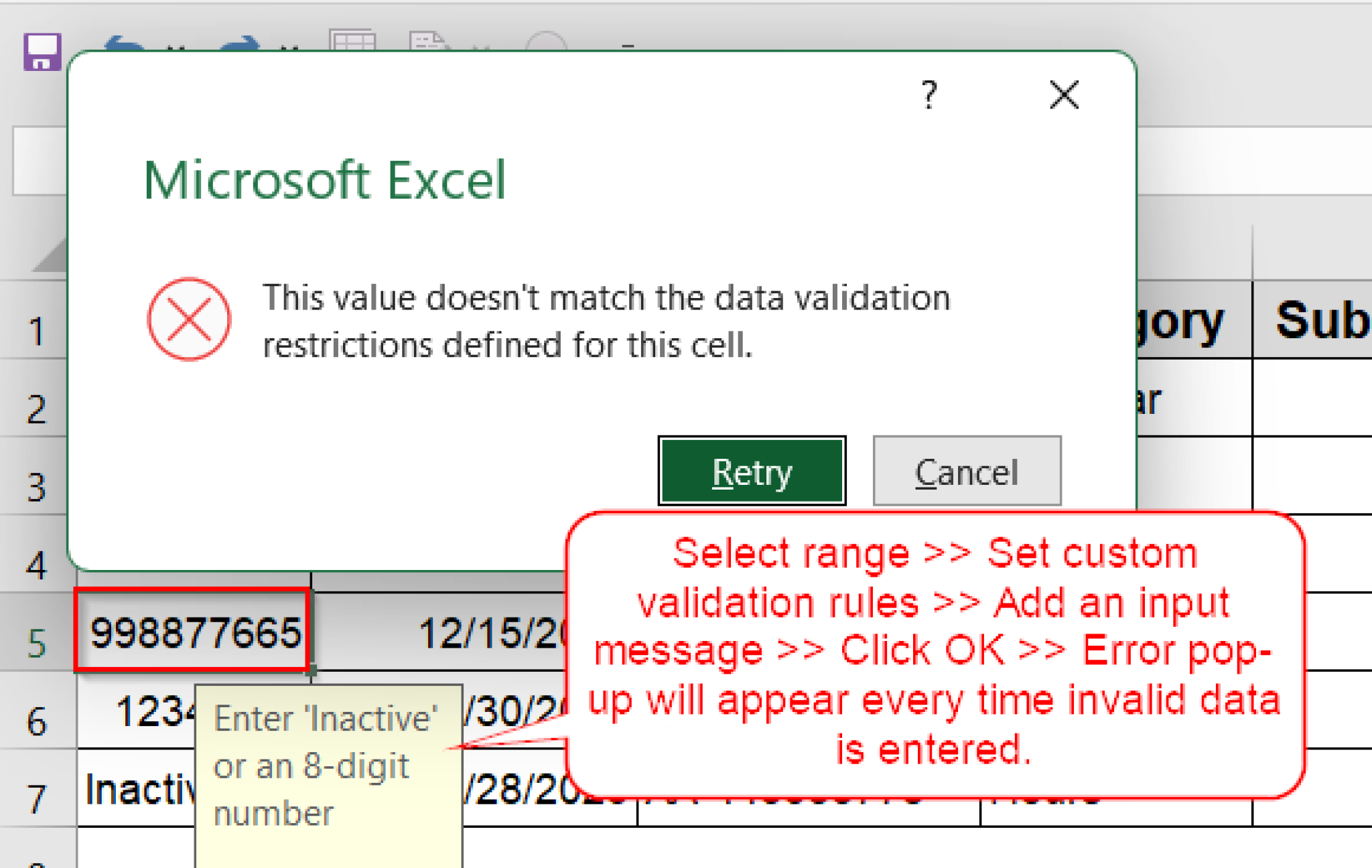 How To Use Data Validation With Custom Multiple Criteria In Excel