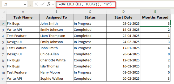 Excel Formula to Count Months from Date to Today - Excel Insider