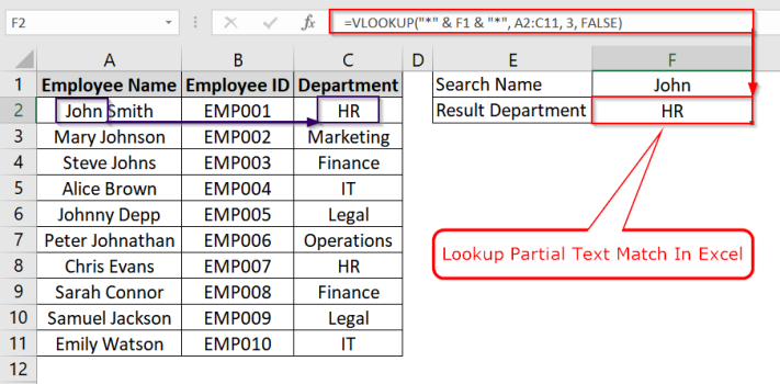 How To Lookup Partial Text Match In Excel 3 Suitable Examples Excel Insider