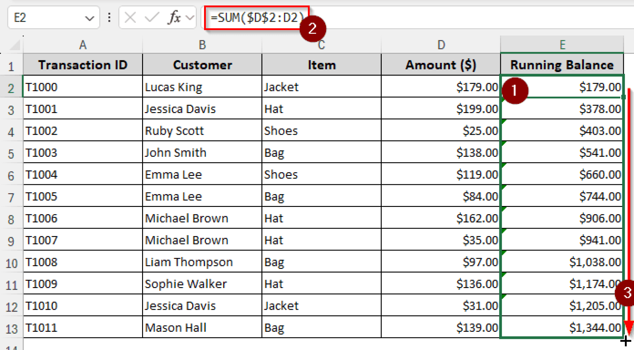 How to Calculate Running Balance in Excel (8 Suitable Examples) - Excel Insider