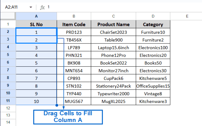 How to Add Serial Numbers in Google Sheets (5 Simple Ways) - Excel Insider