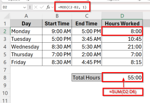 How to Calculate Total Hours in Excel (3 Suitable Ways) - Excel Insider