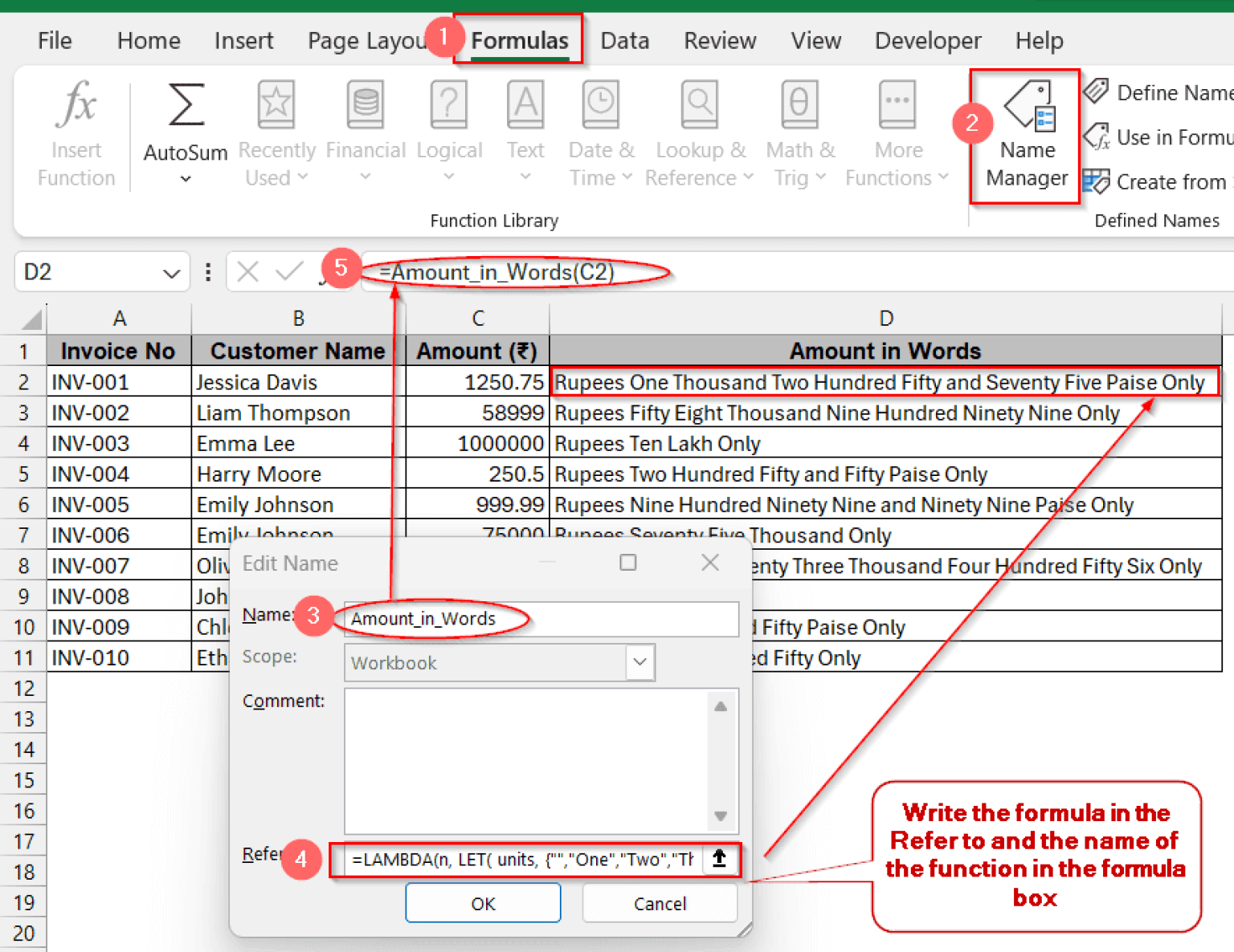 How to Convert a Number to Words in Excel in Rupees - Excel Insider