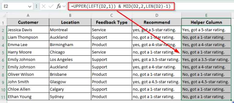 How to Capitalize First Letter of Sentence in Excel - Excel Insider