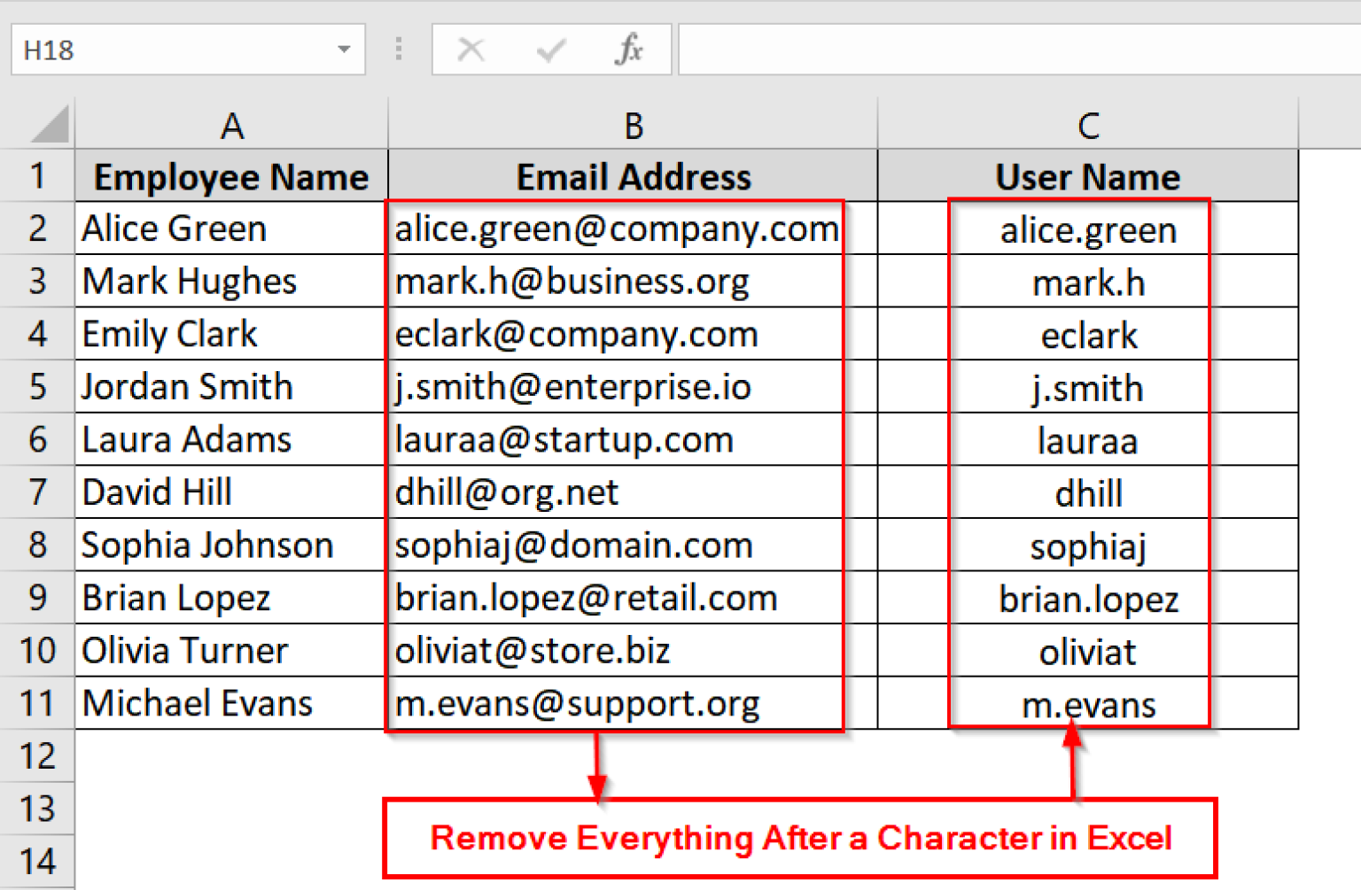 How To Remove Everything After A Character In Excel 4 Methods Excel