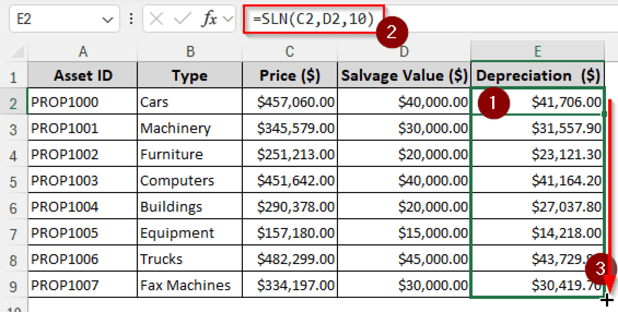 How to Calculate Straight Line Depreciation in Excel - Excel Insider