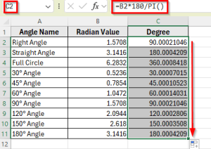 How to Convert Radians to Degrees in Excel (3 Easy Methods) - Excel Insider