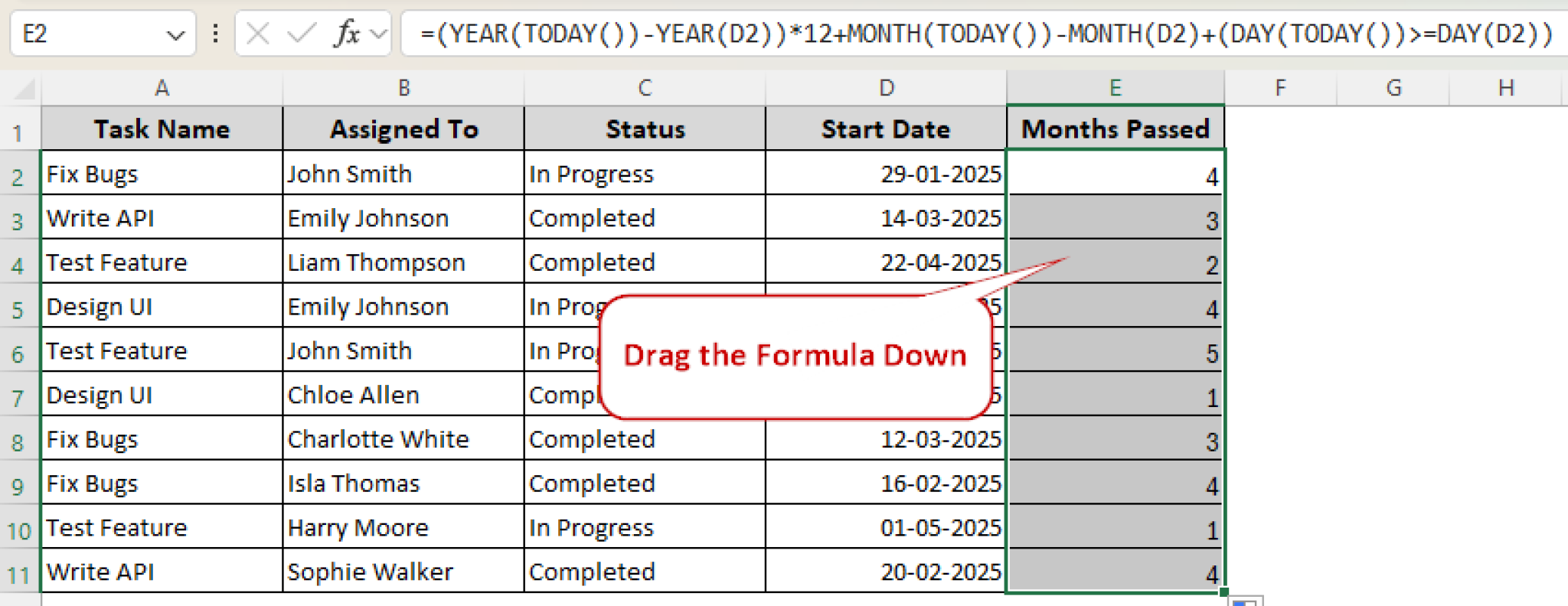 Excel Formula to Count Months from Date to Today - Excel Insider