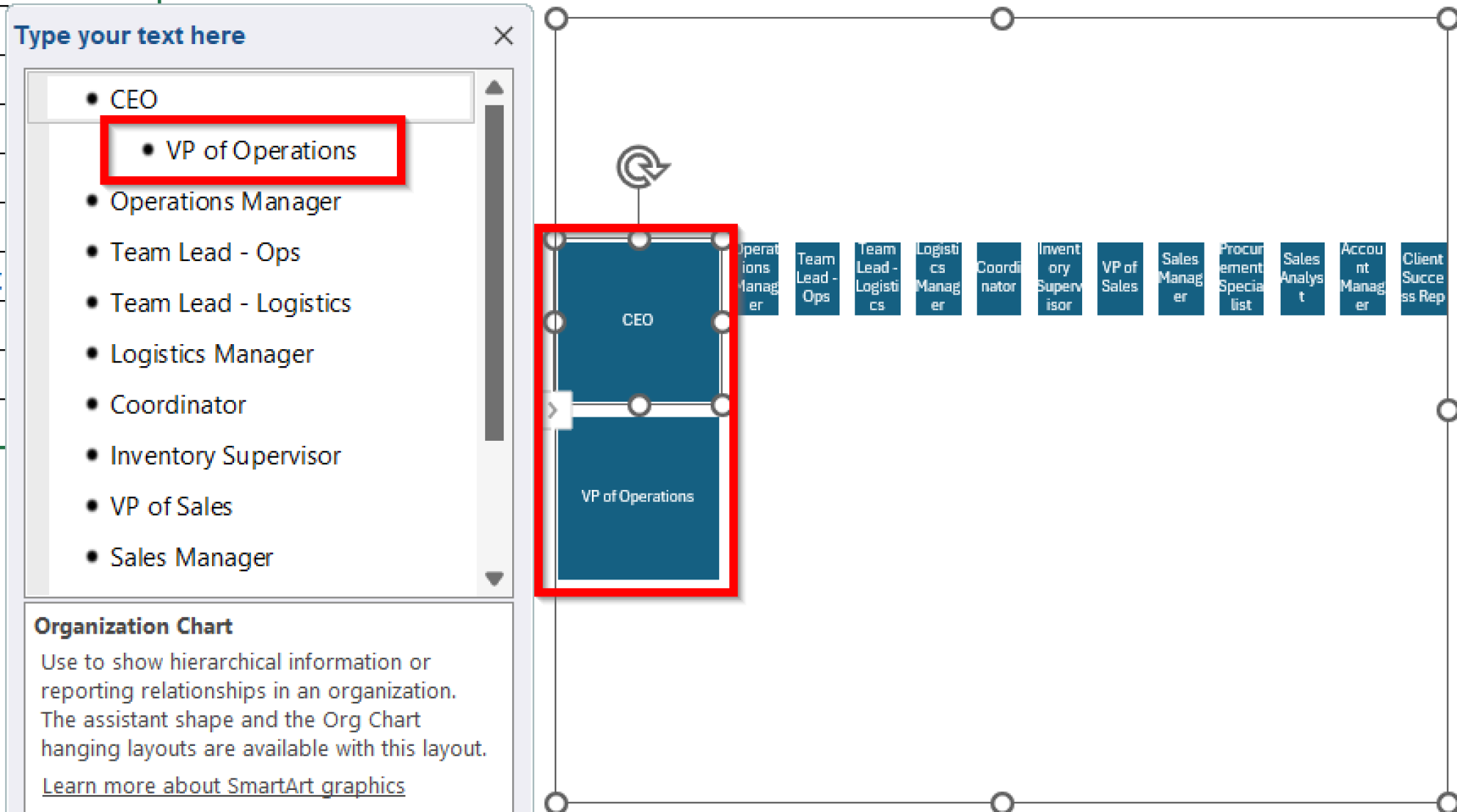 How to Create an Organizational Chart in Excel from a List - Excel Insider