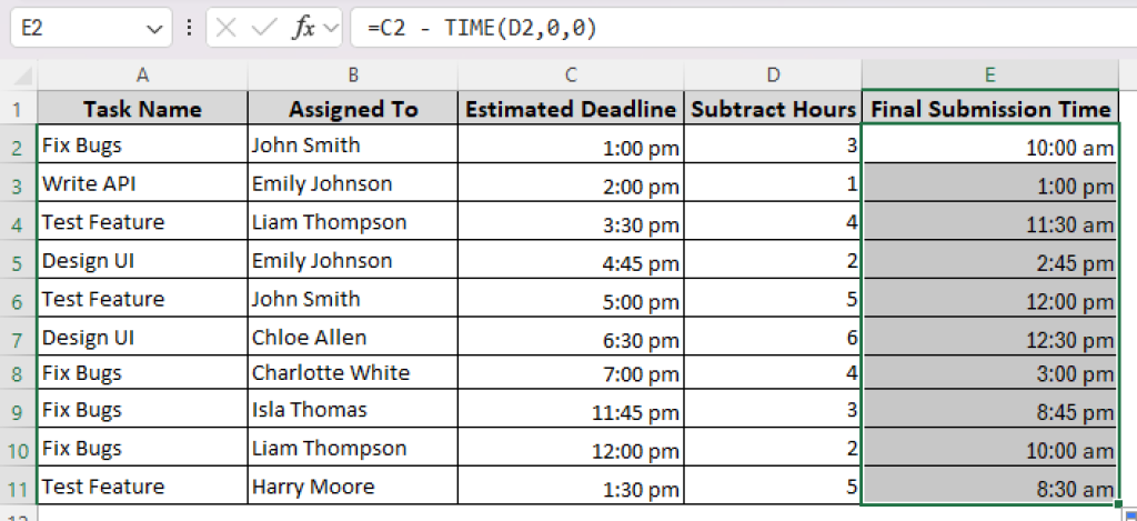 How to Subtract Hours from Time in Excel (7 Different Examples) - Excel ...