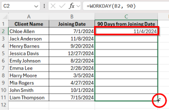 How to Calculate 90 Days From Date in Excel (4 Easy Ways) - Excel Insider
