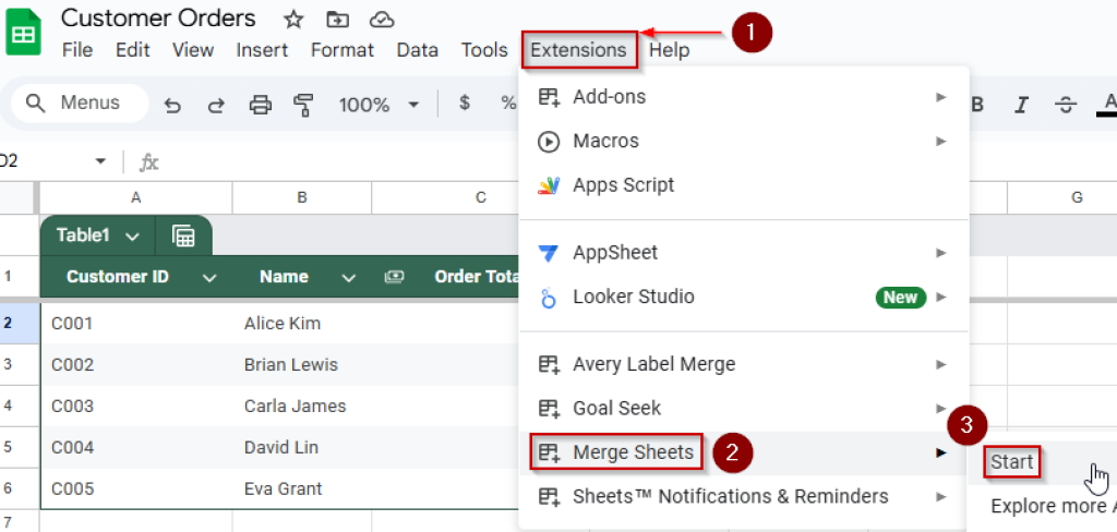 How to Join Two Google Sheets Based on a Column - Excel Insider