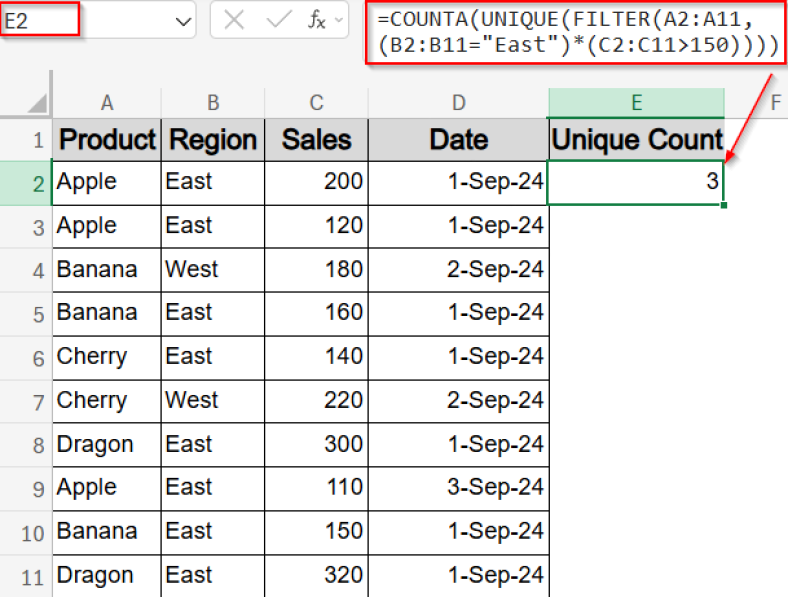 How To Count Unique Values In Excel With Multiple Criteria Excel Insider