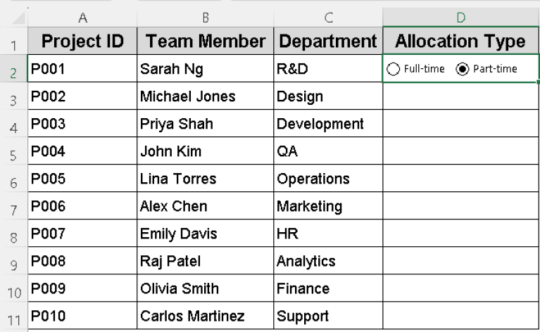 How to Add Radio Buttons (Option Buttons) in Excel - Excel Insider