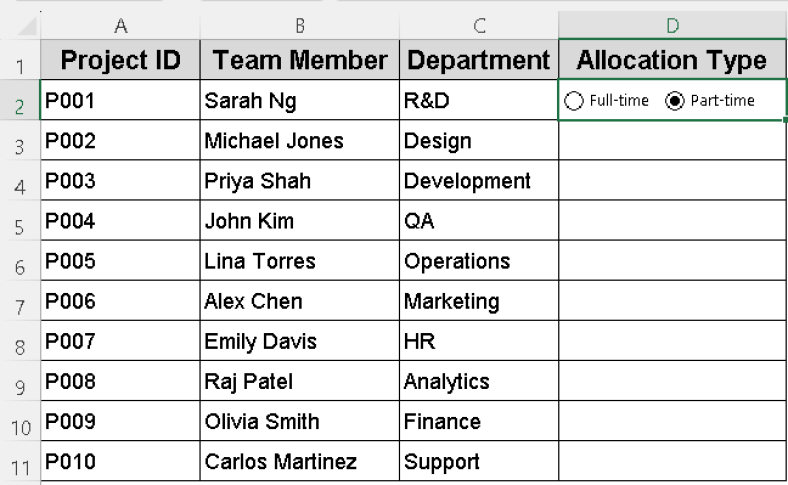 How to Add Radio Buttons (Option Buttons) in Excel - Excel Insider