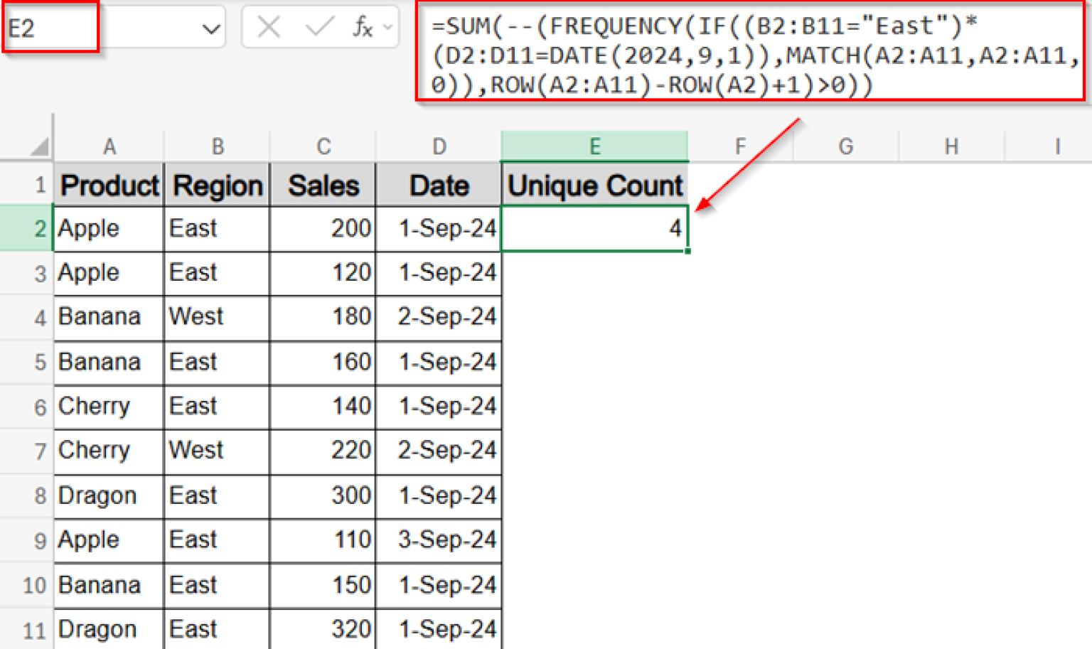 How to Count Unique Values in Excel with Multiple Criteria - Excel Insider
