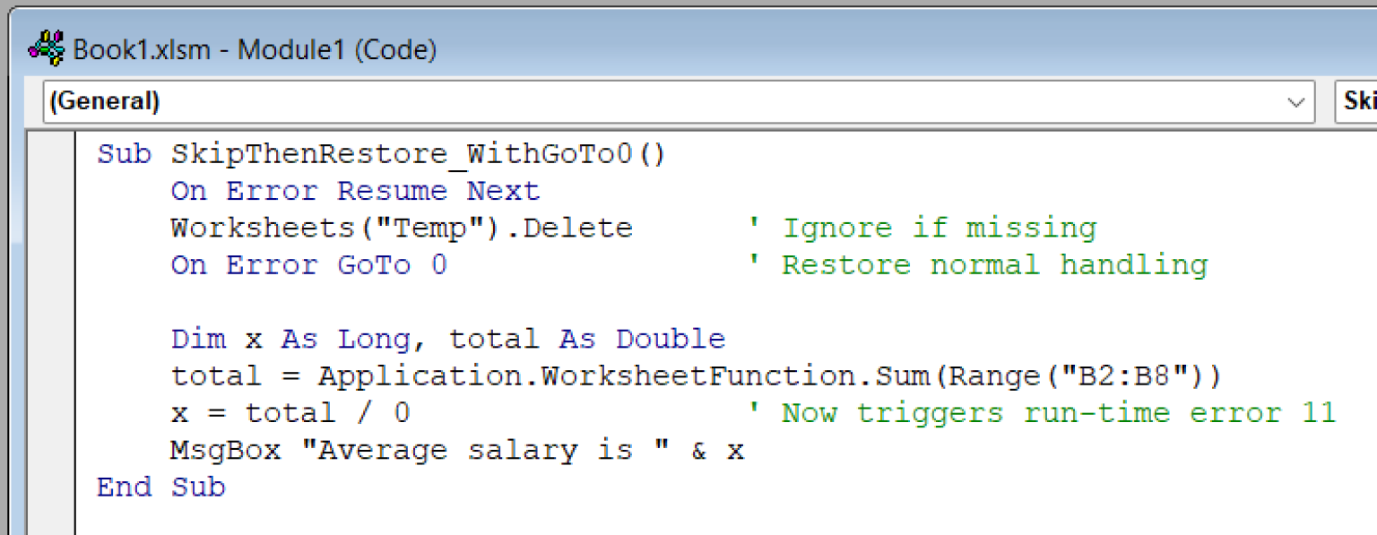 How to Use On Error GoTo 0 in Excel VBA for Error Handling - Excel Insider How to Use On Error GoTo 0 in Excel VBA for Error Handling - Excel Insider