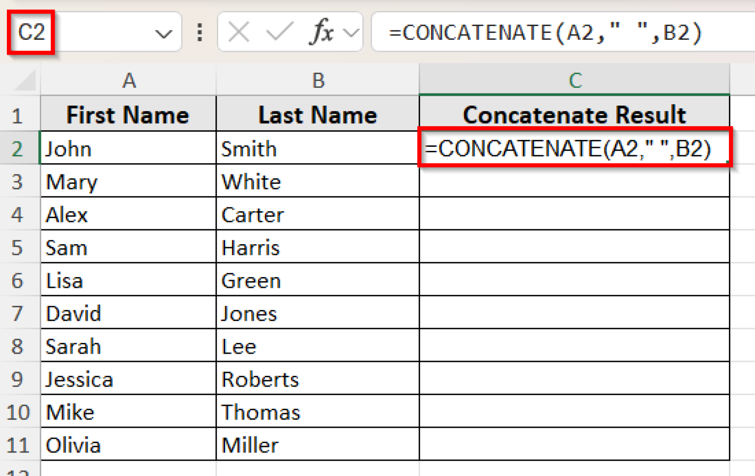 [Solved] CONCATENATE Function in Excel Not Working - Excel Insider