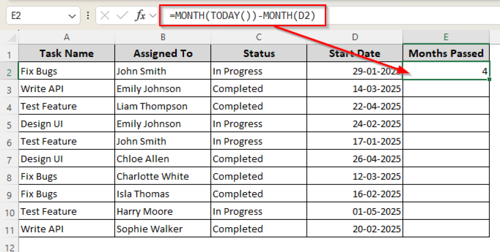 Excel Formula to Count Months from Date to Today - Excel Insider