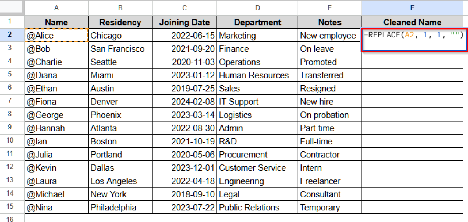 How to Remove the First Character in Google Sheets (4 Formulas) - Excel Insider