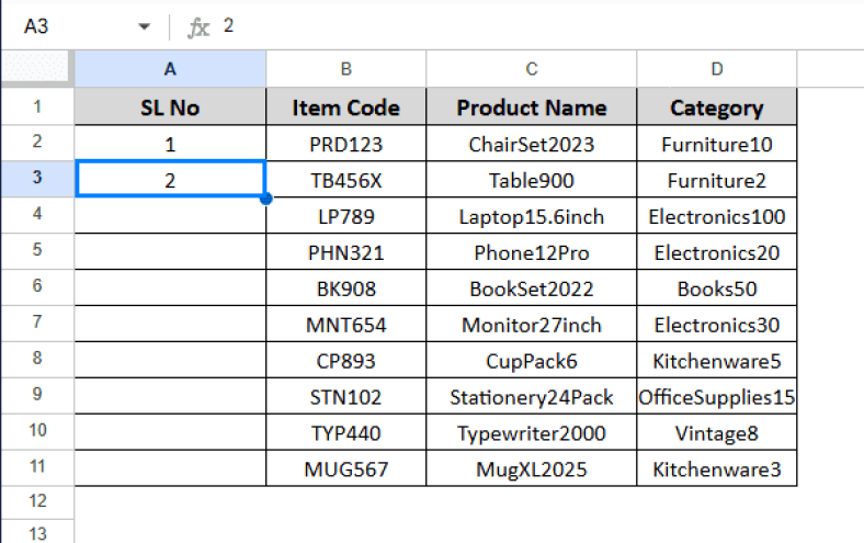 How to Add Serial Numbers in Google Sheets (5 Simple Ways) - Excel Insider