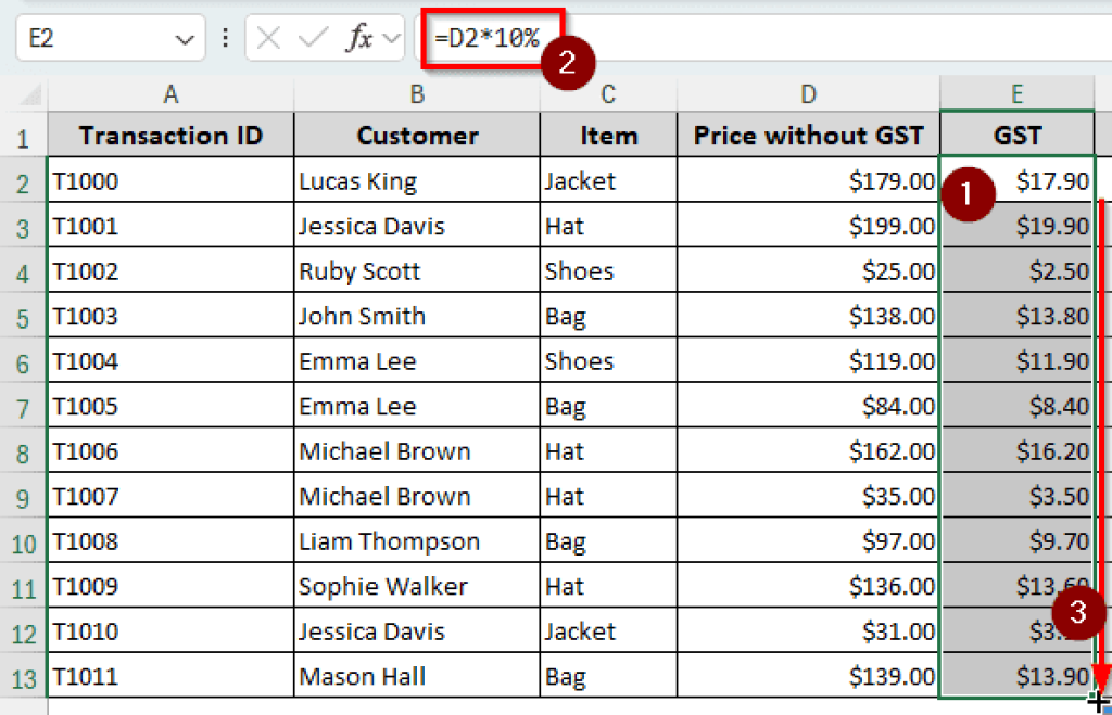 How to Calculate GST in Excel (with 2 Examples & Simple Steps) - Excel ...