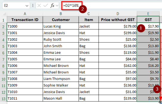 How to Calculate GST in Excel (with 2 Examples & Simple Steps) - Excel ...