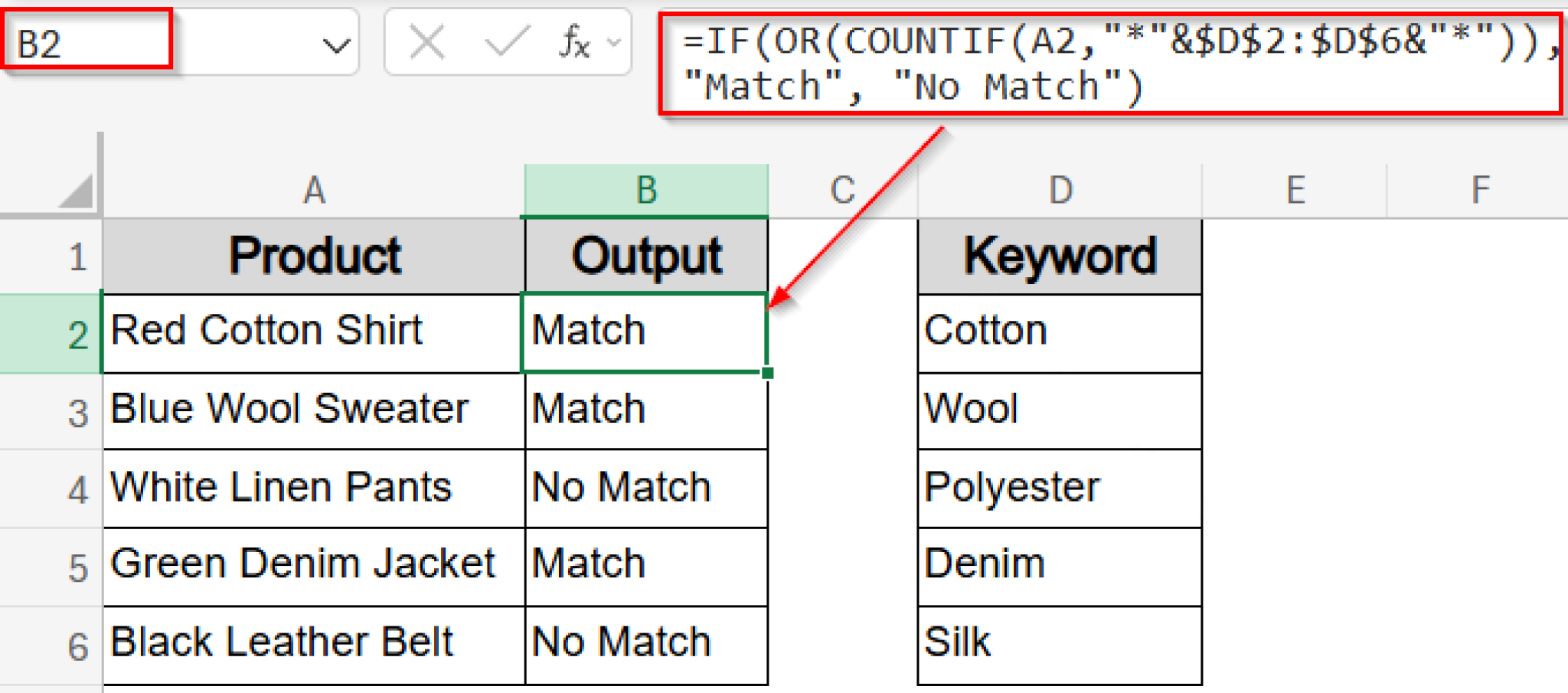 How to Check If a Cell Contains Text from a List in Excel - Excel Insider