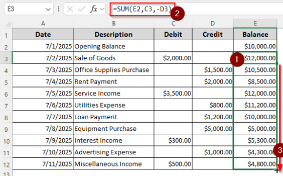 Excel Balance Sheet Formula for Debit and Credit (4 Examples) - Excel ...