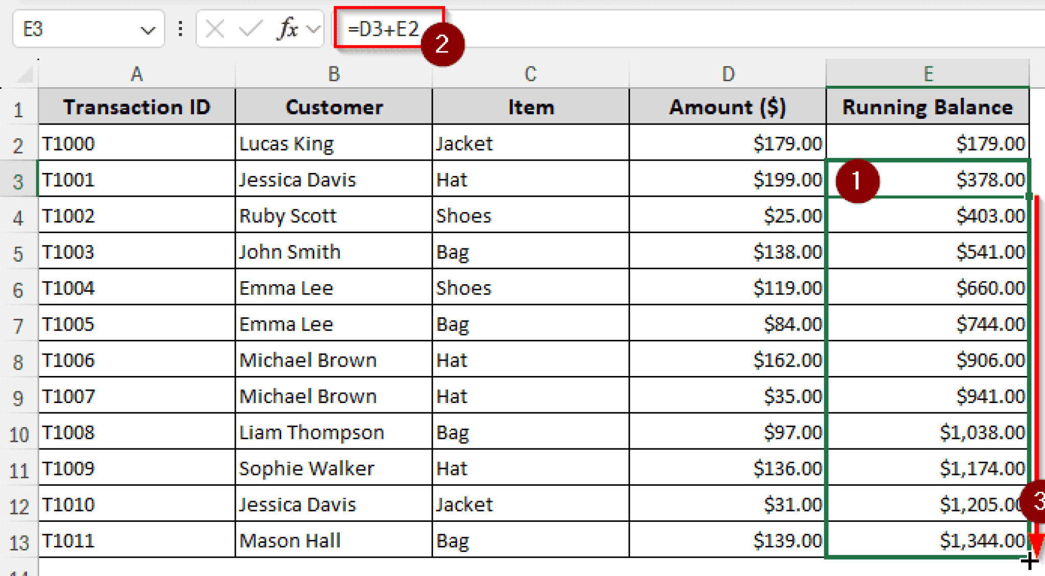 How to Calculate Running Balance in Excel (8 Suitable Examples) - Excel Insider