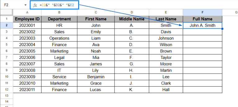 How to Concatenate Multiple Cells in Google Sheets - Excel Insider
