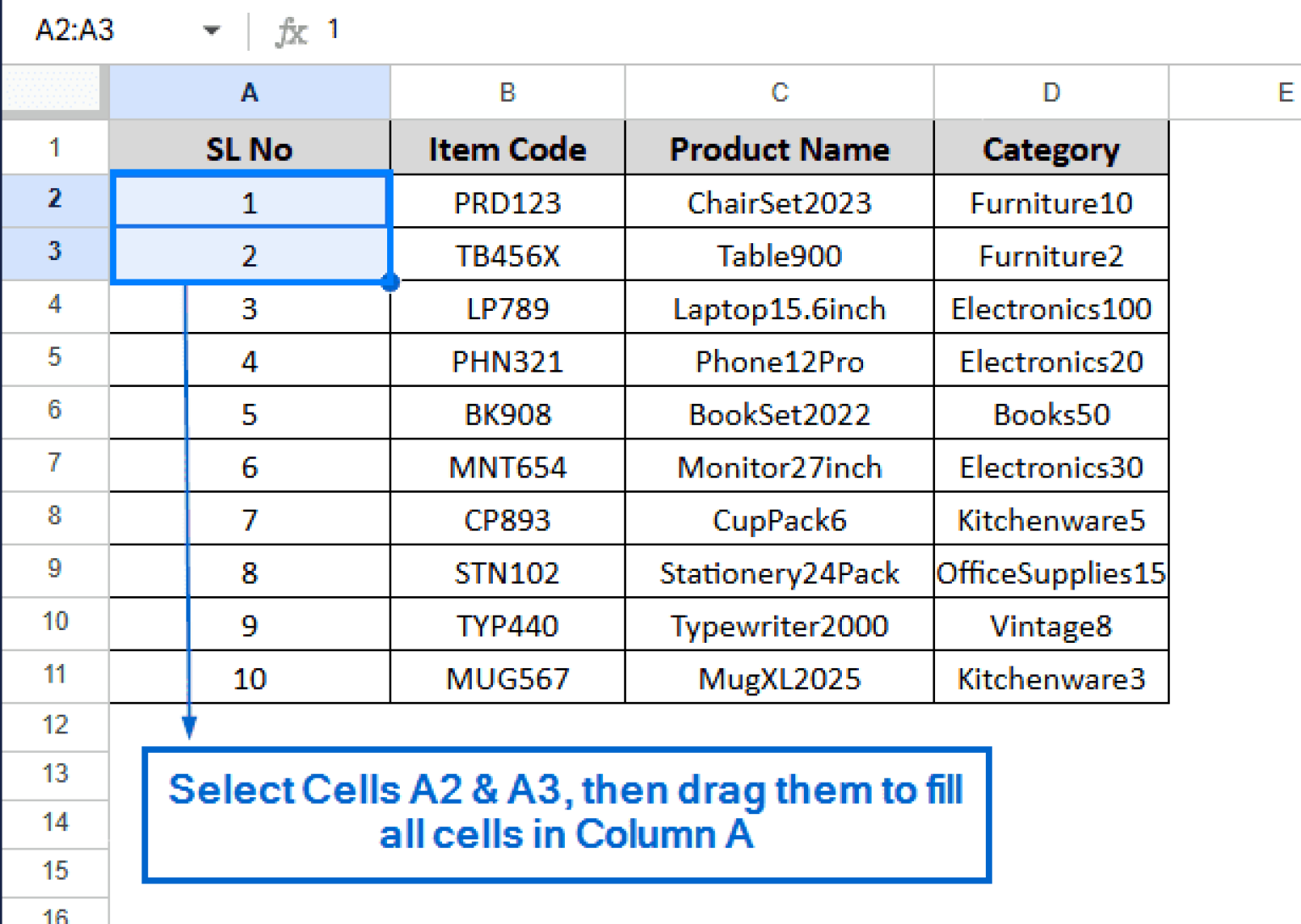 How to Add Serial Numbers in Google Sheets (5 Simple Ways) - Excel Insider