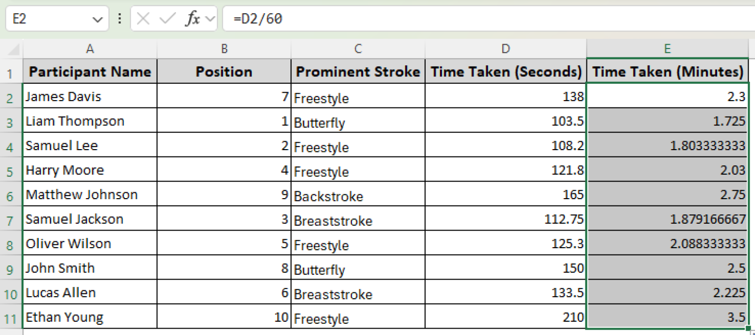 How to Convert Seconds to Minutes in Excel (6 Easy Ways) - Excel Insider