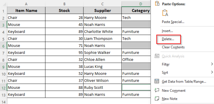 How To Delete Blank Cells In Excel And Shift Data Up Excel Insider