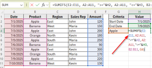 How to Use SUMIFS with Date Range and Multiple Criteria in Excel - Excel Insider