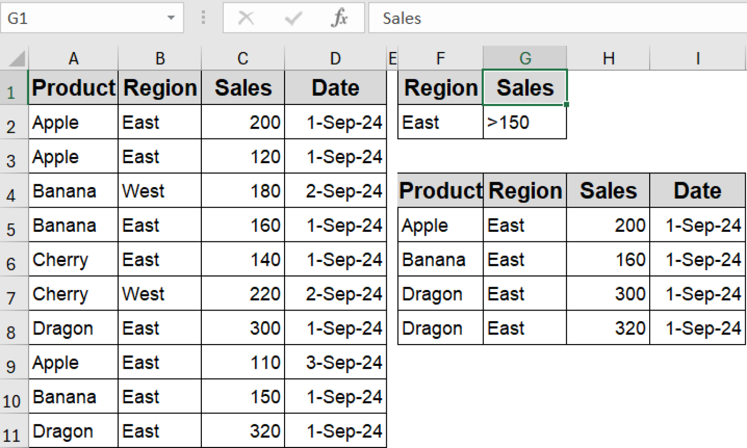 How to Use Advanced Filter with Multiple Criteria in Excel - Excel Insider