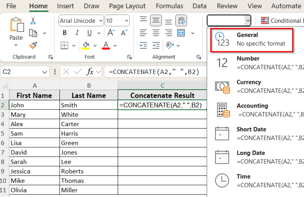 Solved Concatenate Function In Excel Not Working Excel Insider
