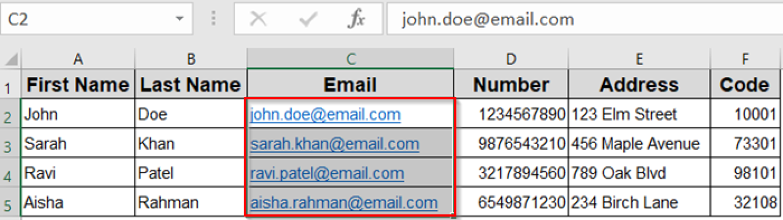 How to Create a Mailing List in Excel (with Easy Steps) - Excel Insider