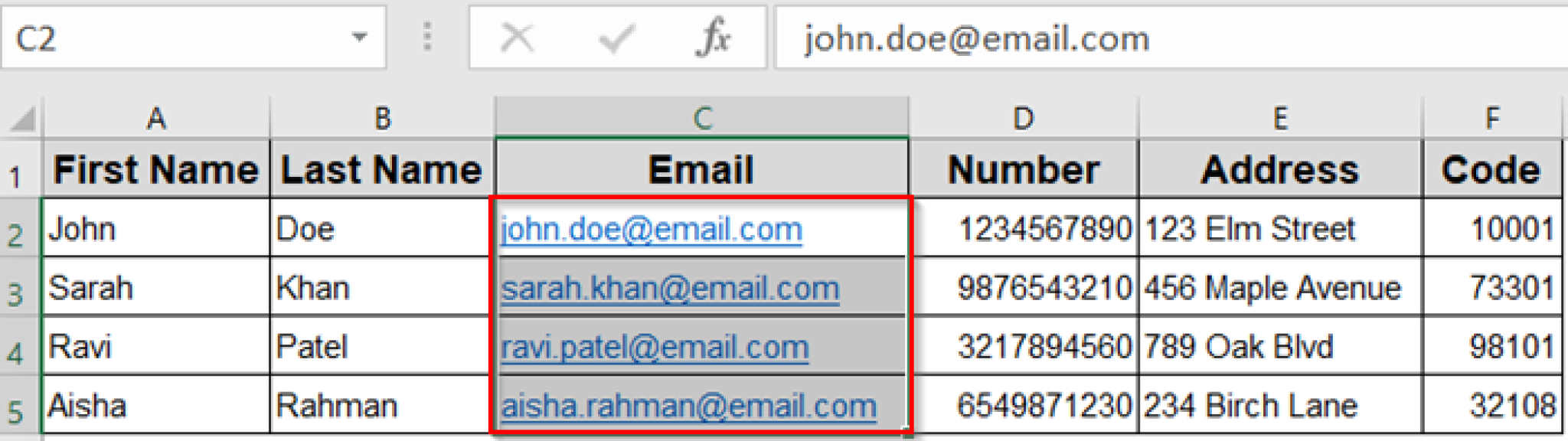 How to Create a Mailing List in Excel (with Easy Steps) - Excel Insider
