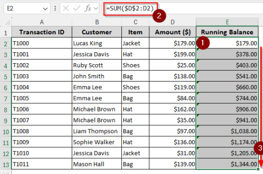 How to Calculate Running Balance in Excel (8 Suitable Examples) - Excel ...