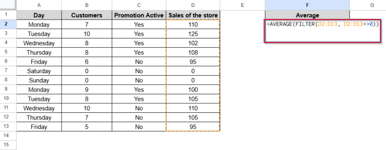 How to Calculate Average in Google Sheets Ignoring 0 (Zero) - Excel Insider