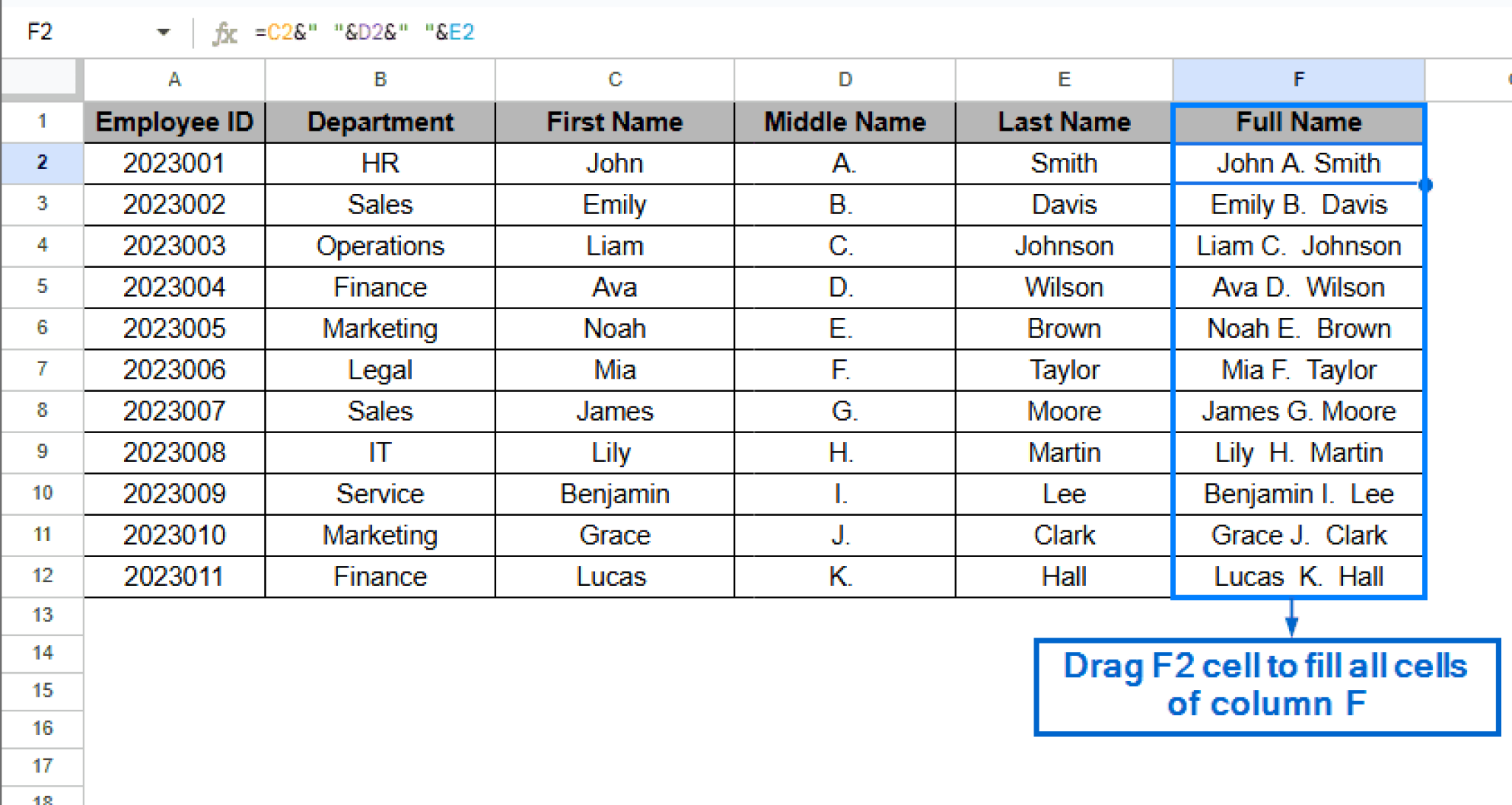 How to Concatenate Multiple Cells in Google Sheets - Excel Insider