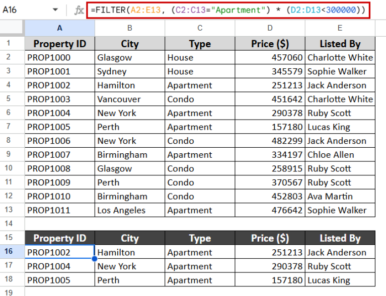 How to Filter with Multiple Conditions in Google Sheets - Excel Insider