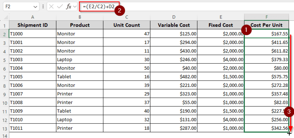 How To Calculate Cost Per Unit In Excel 3 Effective Ways Excel Insider