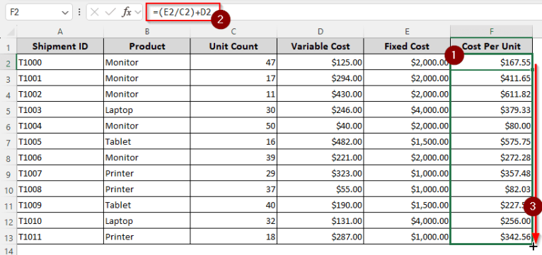 How to Calculate Cost Per Unit in Excel (3 Effective Ways) - Excel Insider