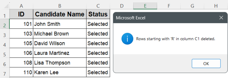 How to Delete Rows Based on Criteria Using VBA Macro - Excel Insider