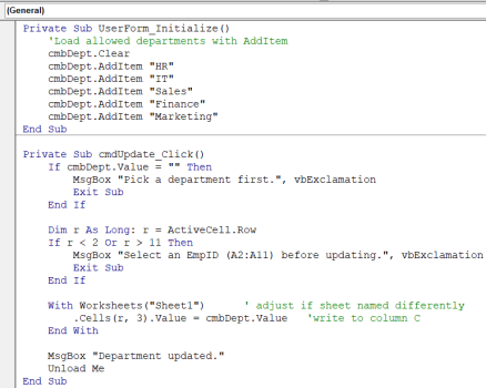 How to Use AddItem with ComboBox in Excel VBA - Excel Insider