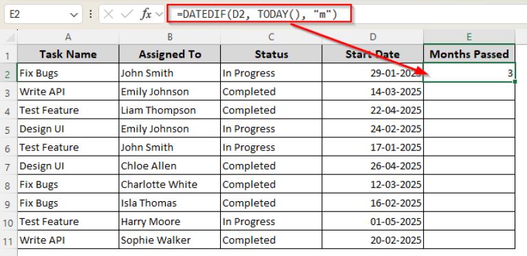 Excel Formula to Count Months from Date to Today - Excel Insider