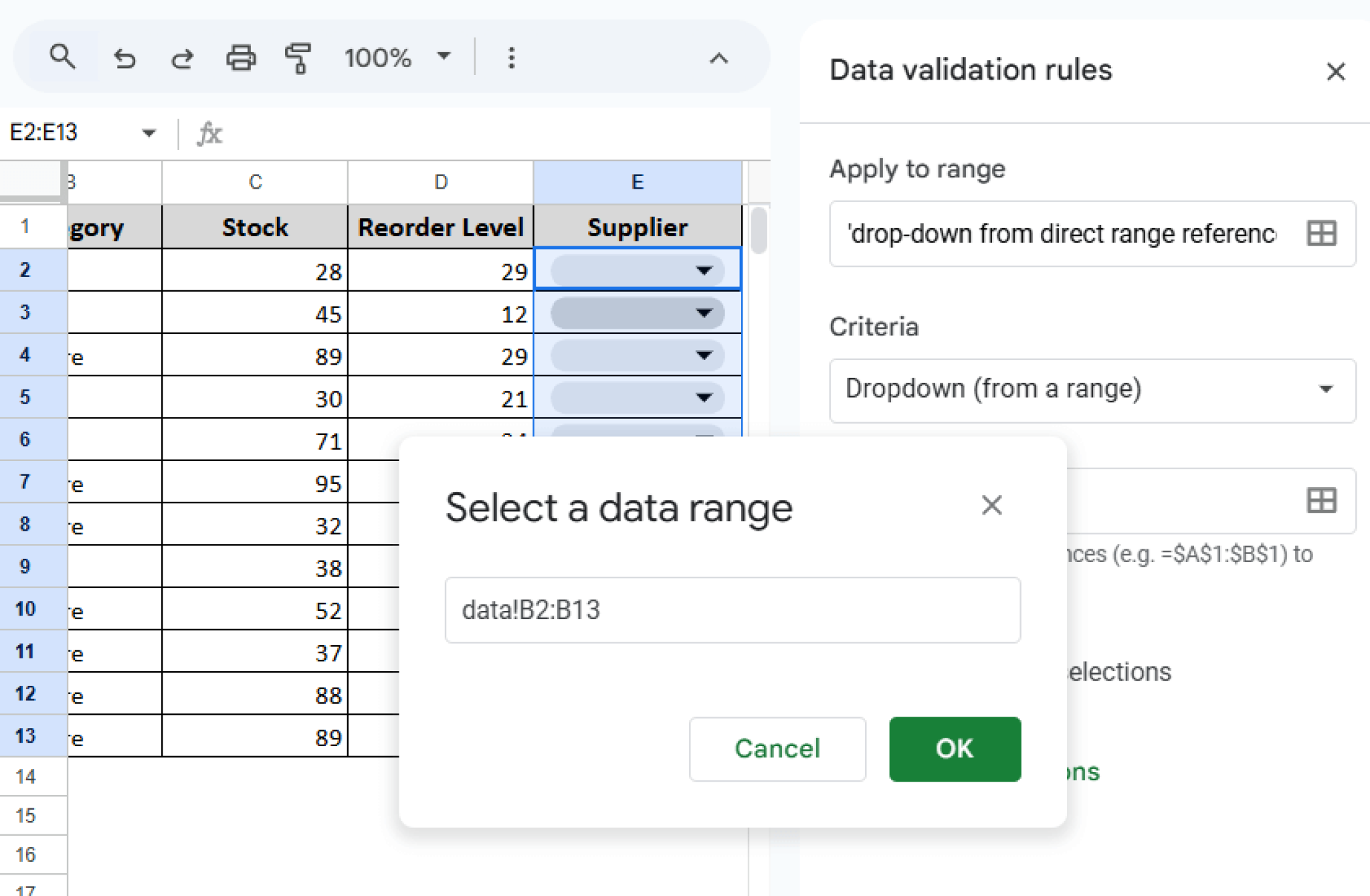Create a Drop-Down List from Another Sheet in Google Sheets - Excel Insider