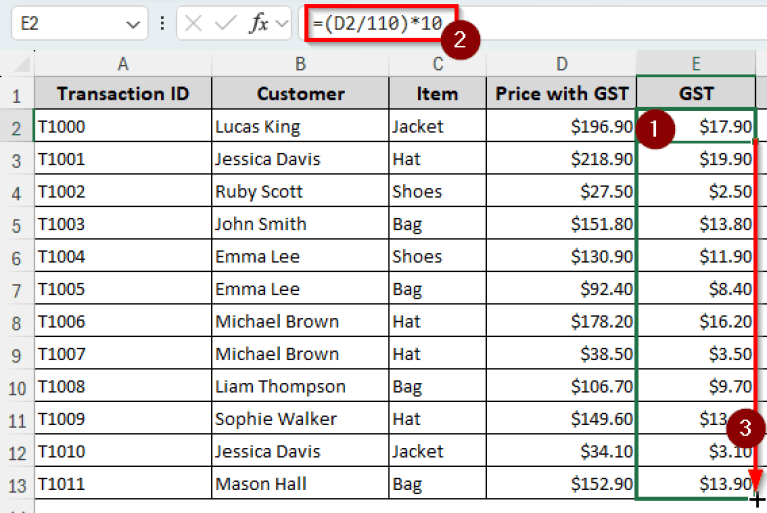 How to Calculate GST in Excel (with 2 Examples & Simple Steps) - Excel ...